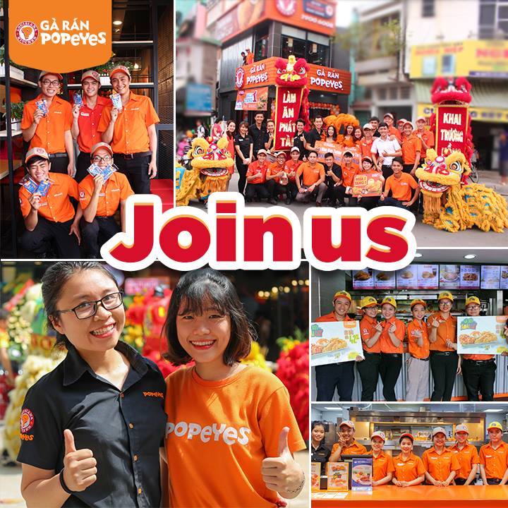 Gà rán Popeyes tuyển dụng NHÂN VIÊN CỬA HÀNG - Raoviec.net